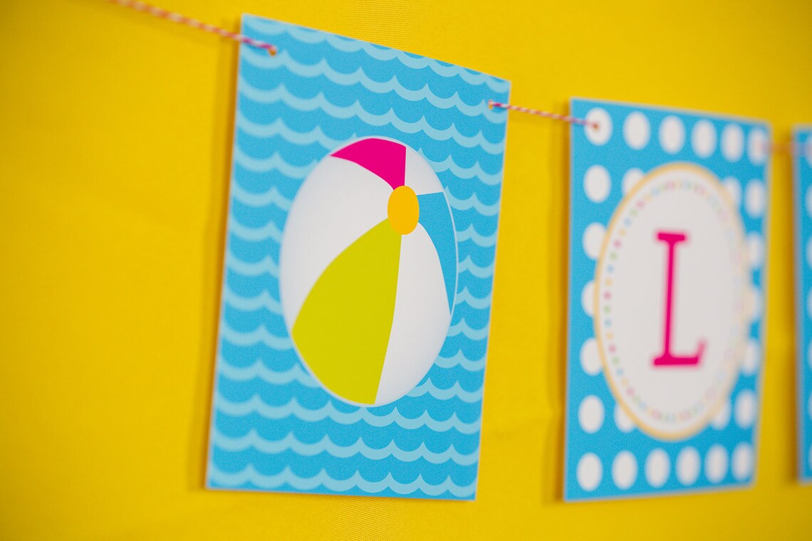 Pool Party Decorations in Pink INSTANT DOWNLOAD Pool Party - Etsy