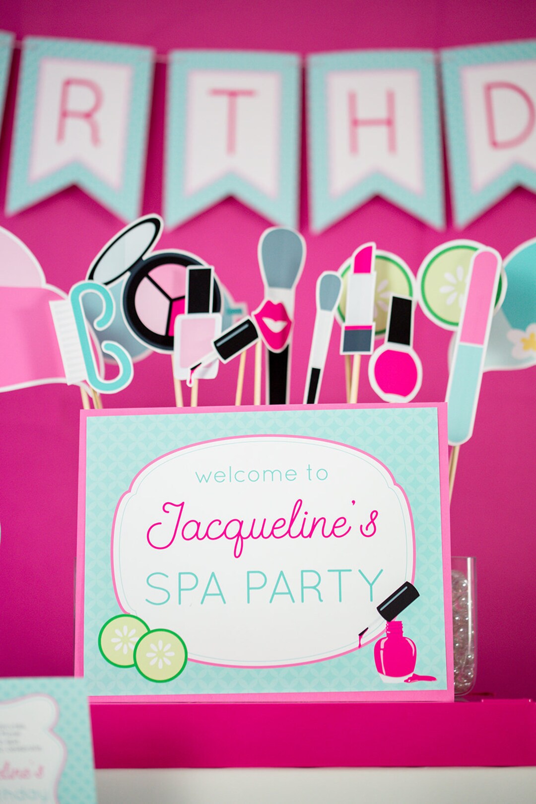Spa Party Welcome Sign Instant Download Spa Welcome Sign - Etsy
