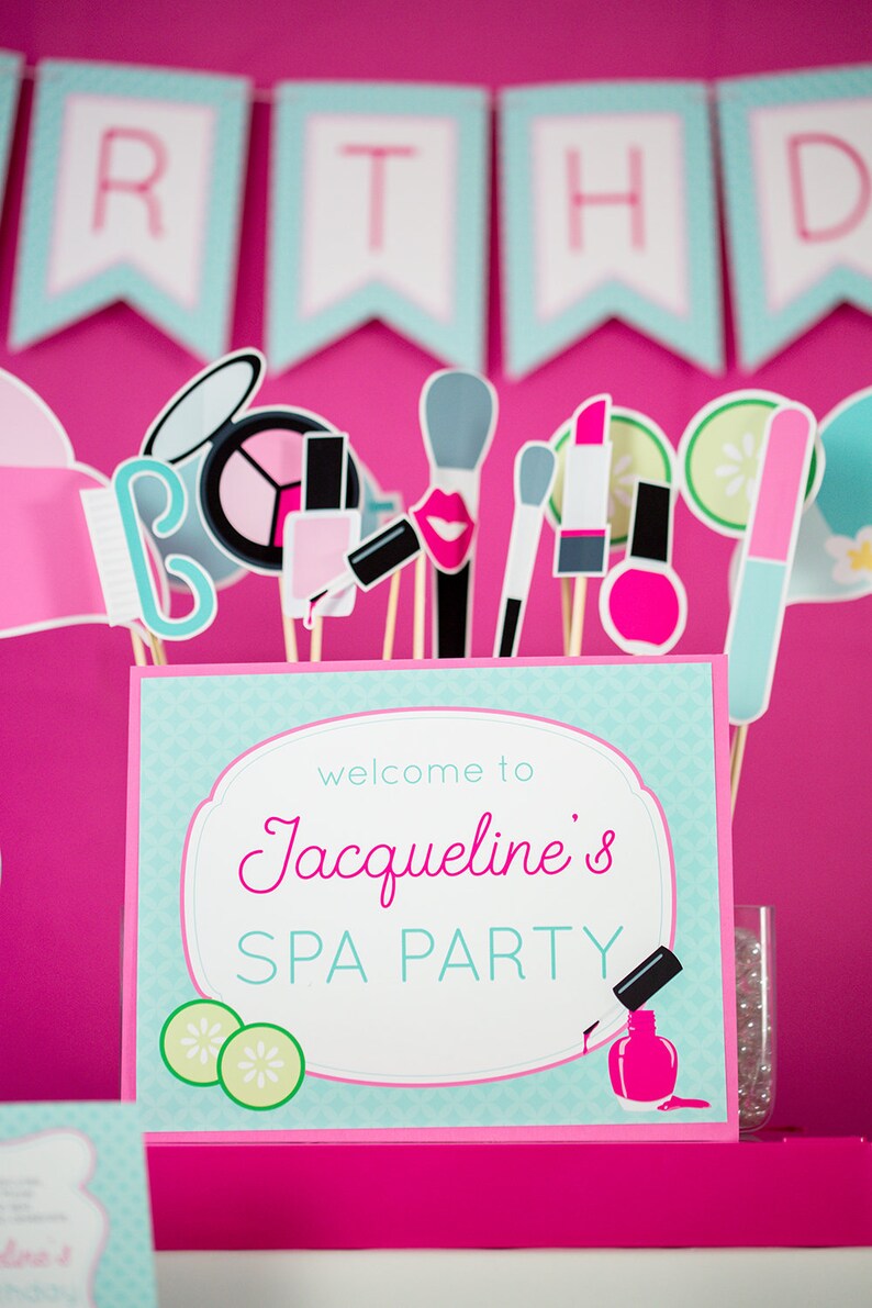 Spa Party Welcome Sign Instant Download Spa Welcome Sign - Etsy