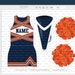Cheerleading Centerpieces in Navy Orange Printable Cheer Centerpieces ...