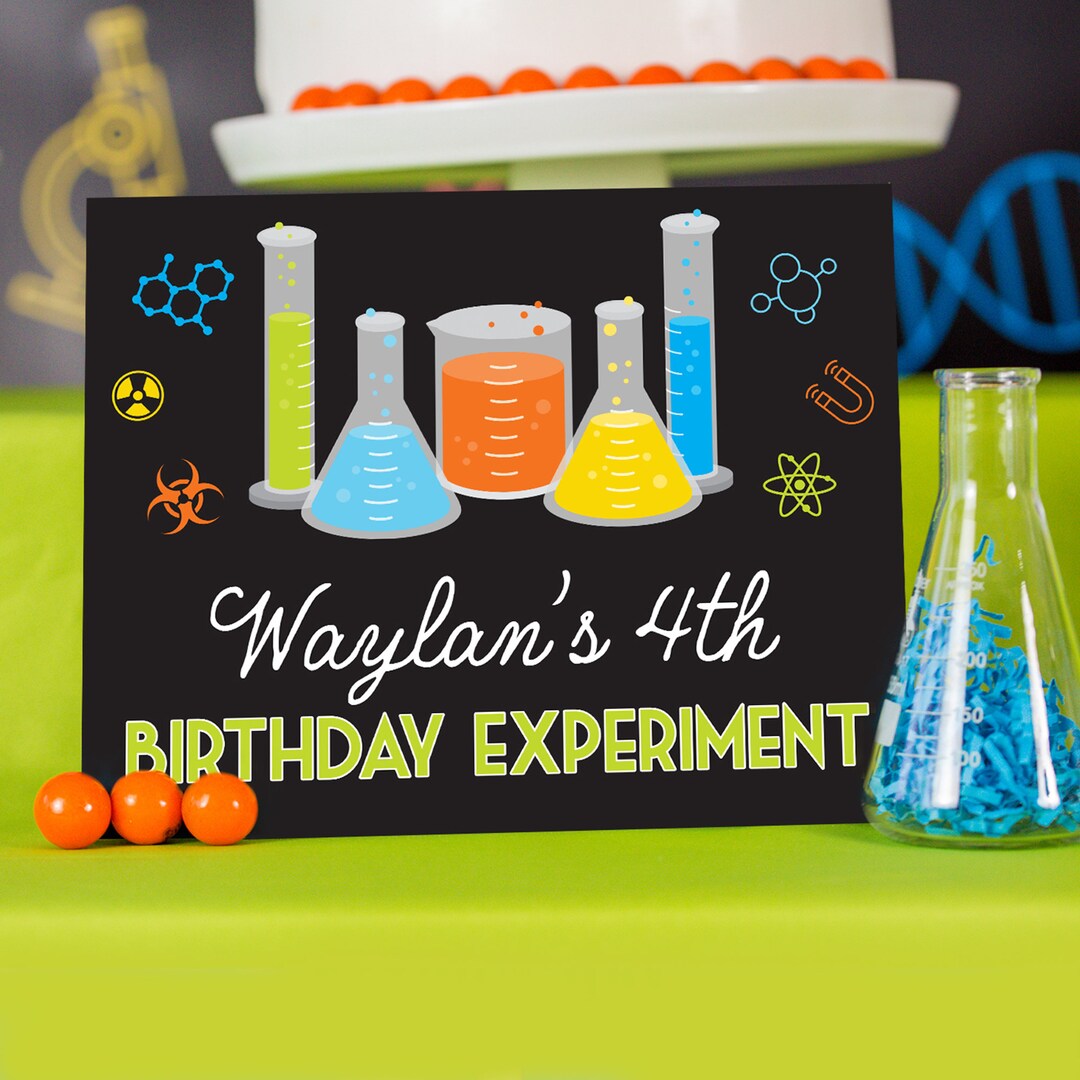 Science Party Welcome Sign - Printable Scientist Party Sign - Science ...