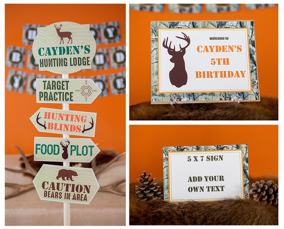 Hunting Party Signs - Instant Download Hunting Birthday Party Signs ...