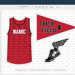 Track Banquet Centerpieces in Red Printable Track & Field Centerpieces ...