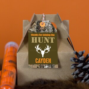 Hunting Party Favor Tags, Printable Hunting Favor Tags, Camo Print ...