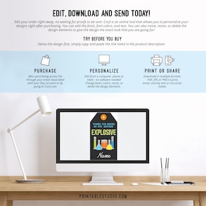 Editable Science Party Favor Tag, Printable Science Party Favor Tags ...