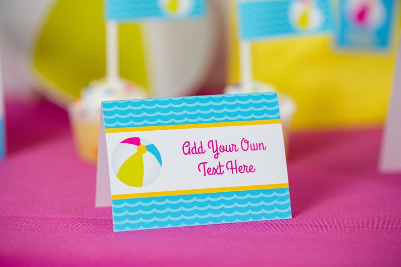 Pool Party Candy Table Labels INSTANT DOWNLOAD Pink Pool | Etsy