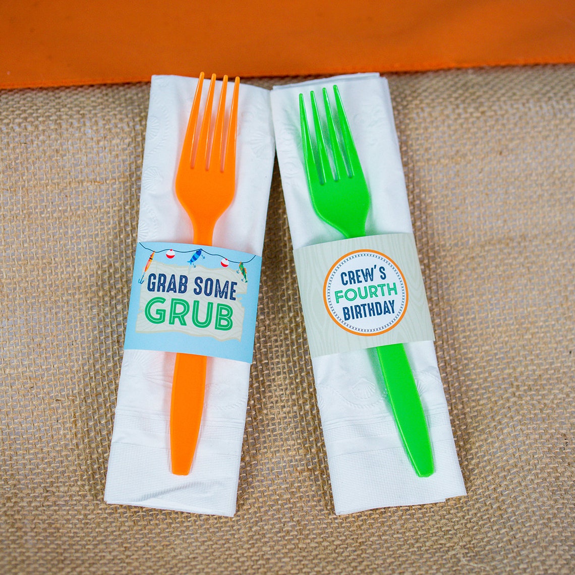 Grab Some Grub Napkin Wrapper Instant Download Fishing - Etsy