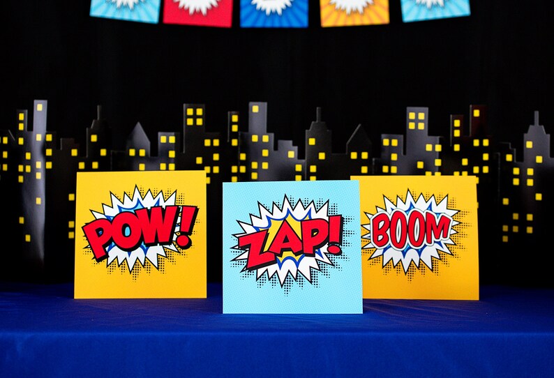 Superhero Party Signs Instant Download Boys Superhero Party - Etsy