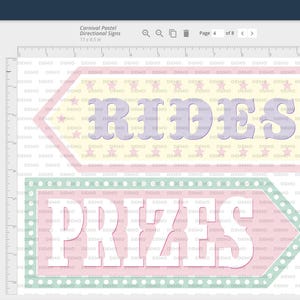 Pastel Carnival Directional Signs Carnival Birthday Signs Carnival ...