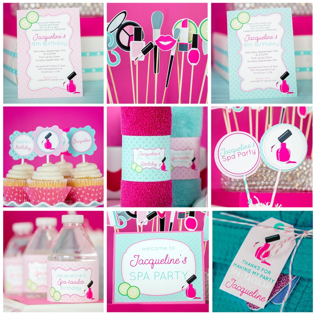 Spa Birthday Decorations, Instant Download Spa Birthday Party ...