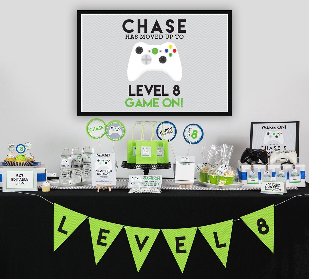 Game on Video Game Party Sign Instant Download X-large Video Game Party ...