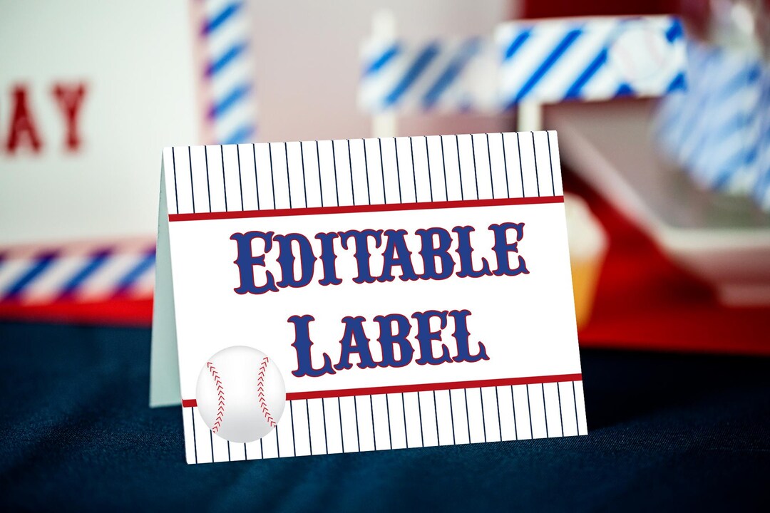 Baseball Birthday Food Labels INSTANT DOWNLOAD, Baseball Party Food ...