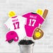 Softball Centerpieces in Hot Pink Printable Softball Table Decorations ...