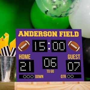 Football Party Decorations in Purple Yellow - Football Birthday Party ...