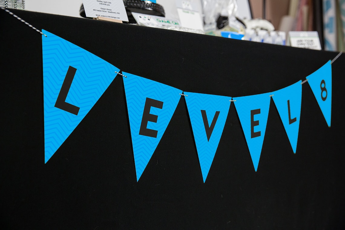 Level up Banner in Blue for Video Game Party Instant - Etsy Australia