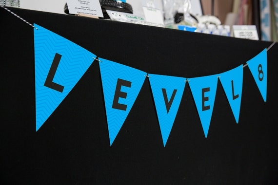 Level Up Banner in Blue for Video Game Party Instant | Etsy