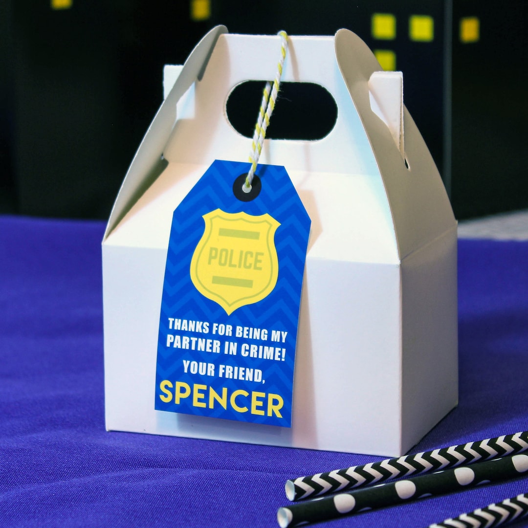 Police Badge Favor Tags Printable Policeman Party Favor Tags Police ...