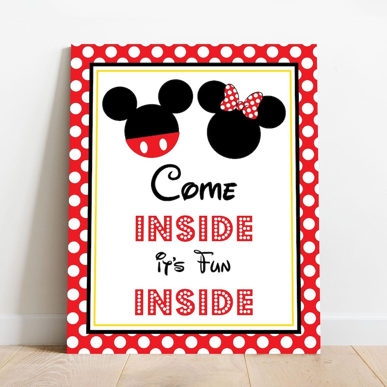 Mickey and Minnie Mouse Party Signs - Instant Download Mickey Minnie ...