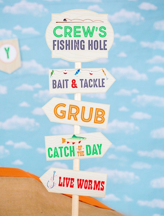 Fishing Party Signs Instant Download Fishing Birthday Party Signs ...