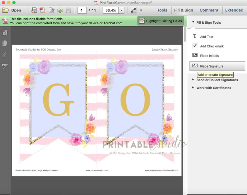 God Bless Banner With Floral Watercolor Baptism Banner Girl - Etsy