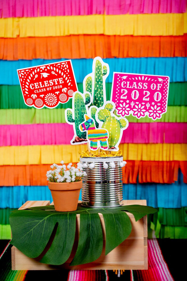 Graduation Fiesta Centerpieces Printable Graduation Table - Etsy