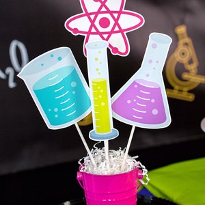 Science Birthday Centerpieces, Girls Science Party Centerpieces ...