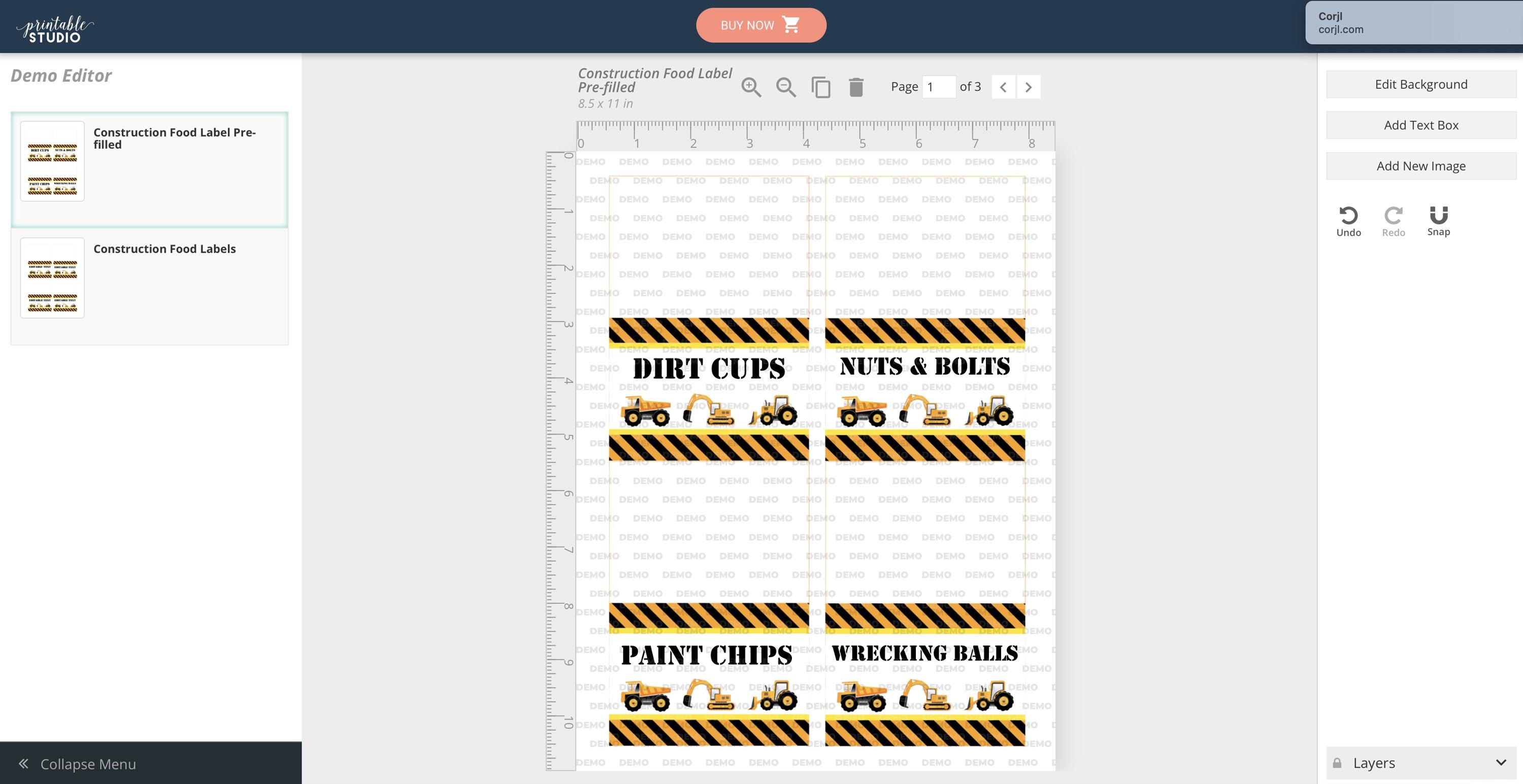 Construction Birthday Food Labels, Printable Construction Food Tent ...
