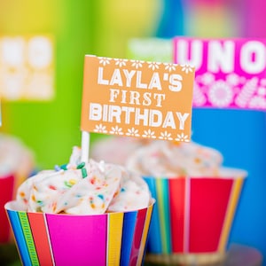 Fiesta Cupcakes - Printable Fiesta Theme Cupcake Toppers - Instant ...