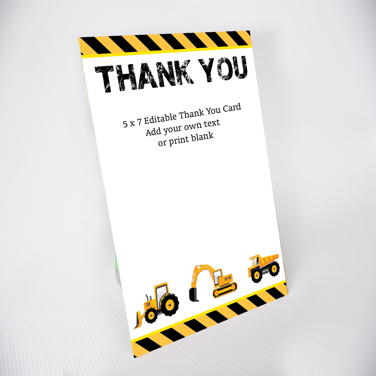 Construction Party Thank You Construction Thank You Card | Etsy