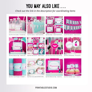 Editable Spa Birthday Drink Labels - Printable Spa Party Water Bottle ...