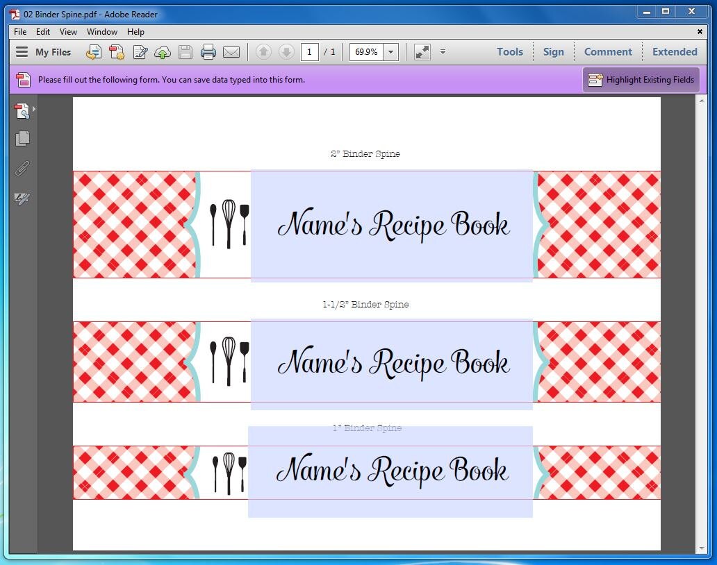 Recipe Book in Red Gingham Printable Recipe Binder INSTANT | Etsy