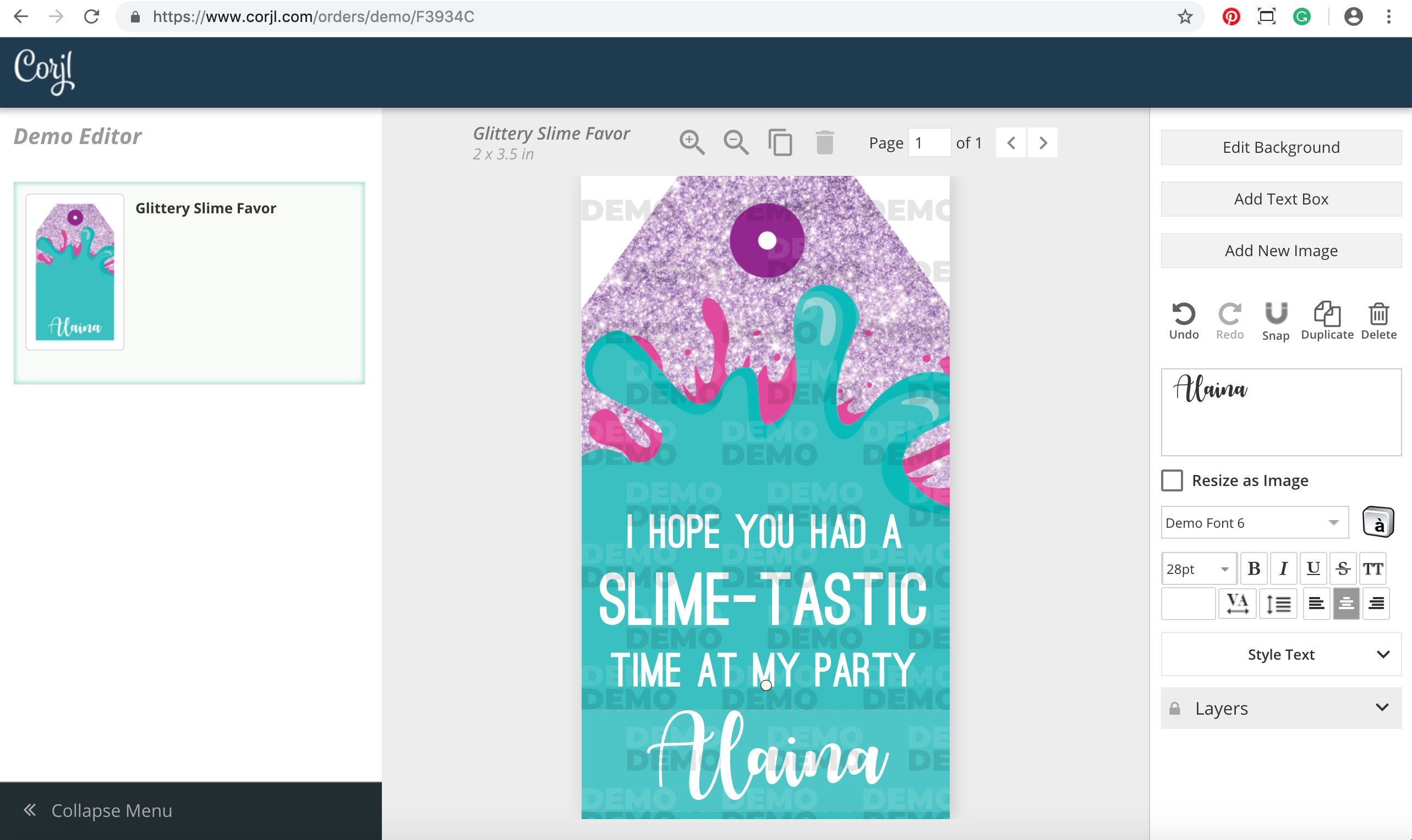 Slime Favor Tags - Printable Slime Party Favor Tags - Instant Download ...