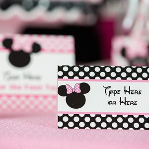Minnie Mouse Food Labels Instant Download, Editable Minnie Mouse Party ...