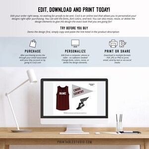 Cross Country Banquet Centerpieces in Maroon Printable Track & Field ...