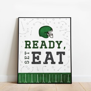Ready Set Eat Sign, Football Party Sign, Football Sign, Football Food ...