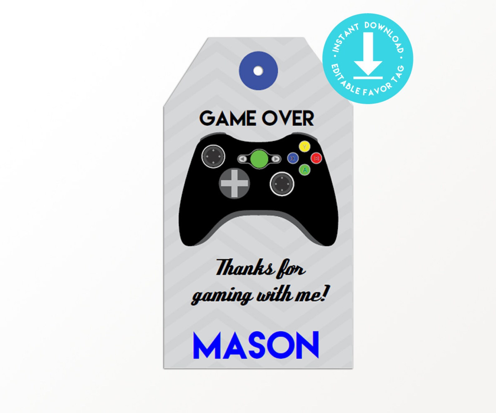Blue Video Game Favor Tag Gamer Favor Tags Printable Video | Etsy