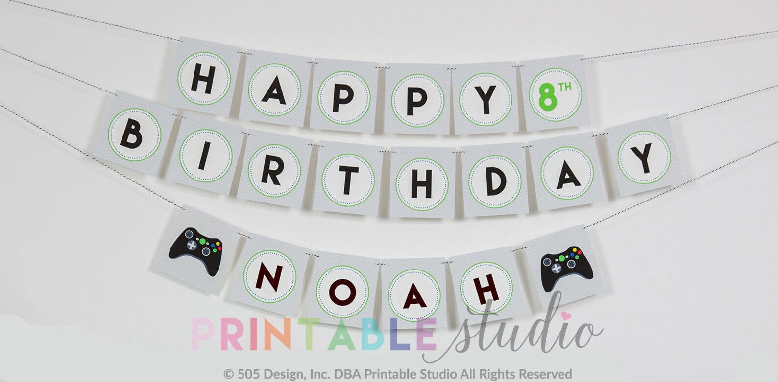 Video Game Birthday Banner Instant Download Gamer Party - Etsy