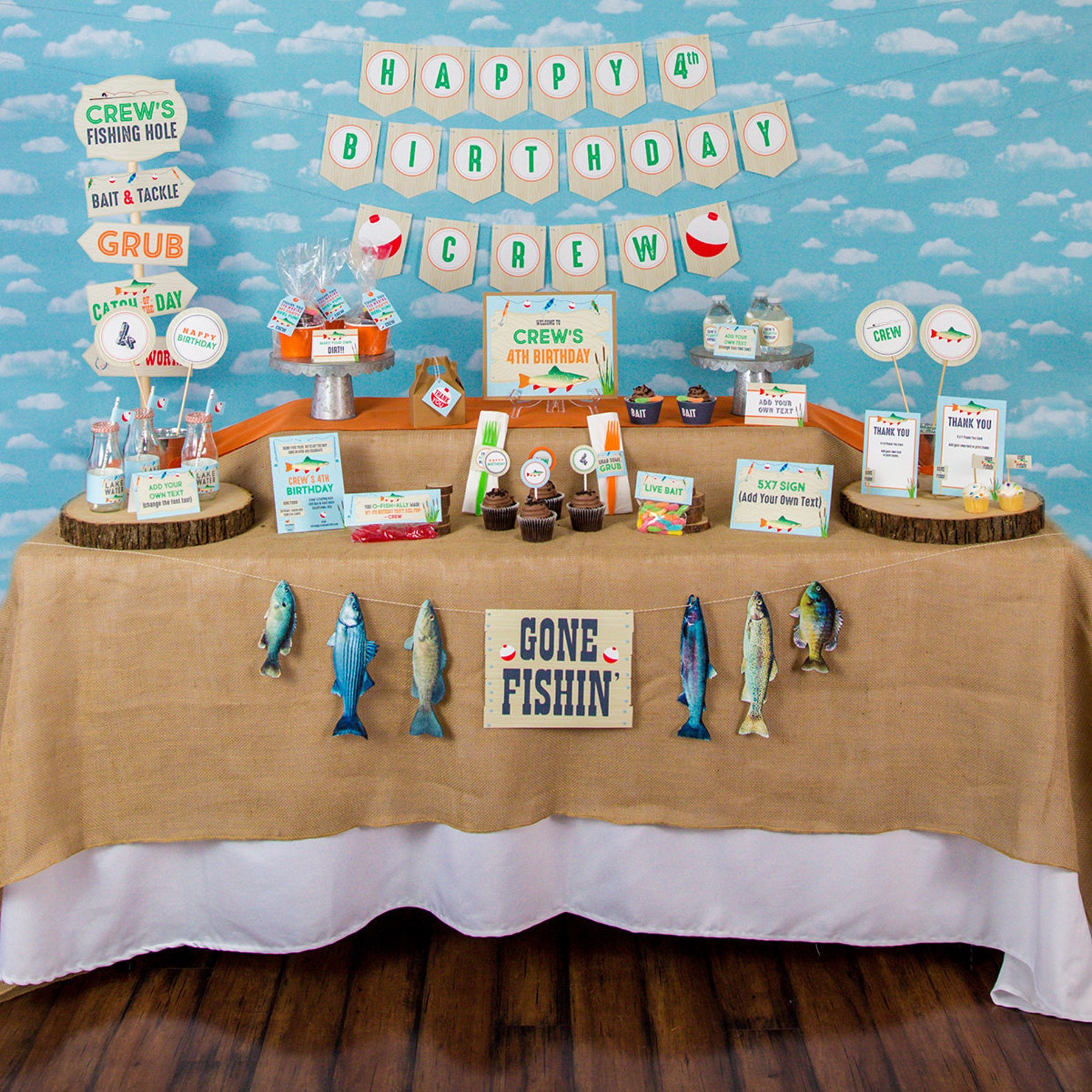 Fishing Birthday Party Decorations, Instant Download Gone Fishing Party ...