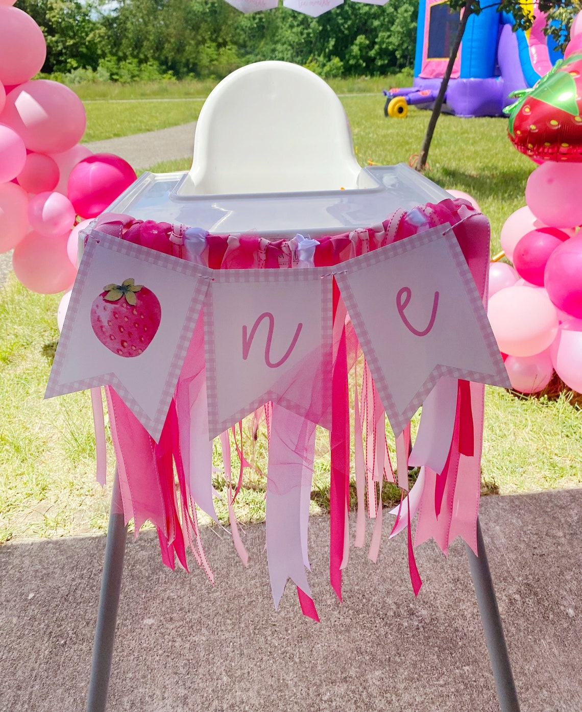 Strawberry ONE Banner Printable Strawberry Highchair Banner - Etsy