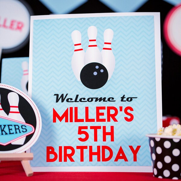 Bowling Party Welcome Sign - Etsy