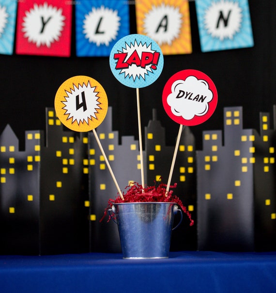 Superhero Party Centerpieces - Superhero Centerpieces - Superhero Table ...