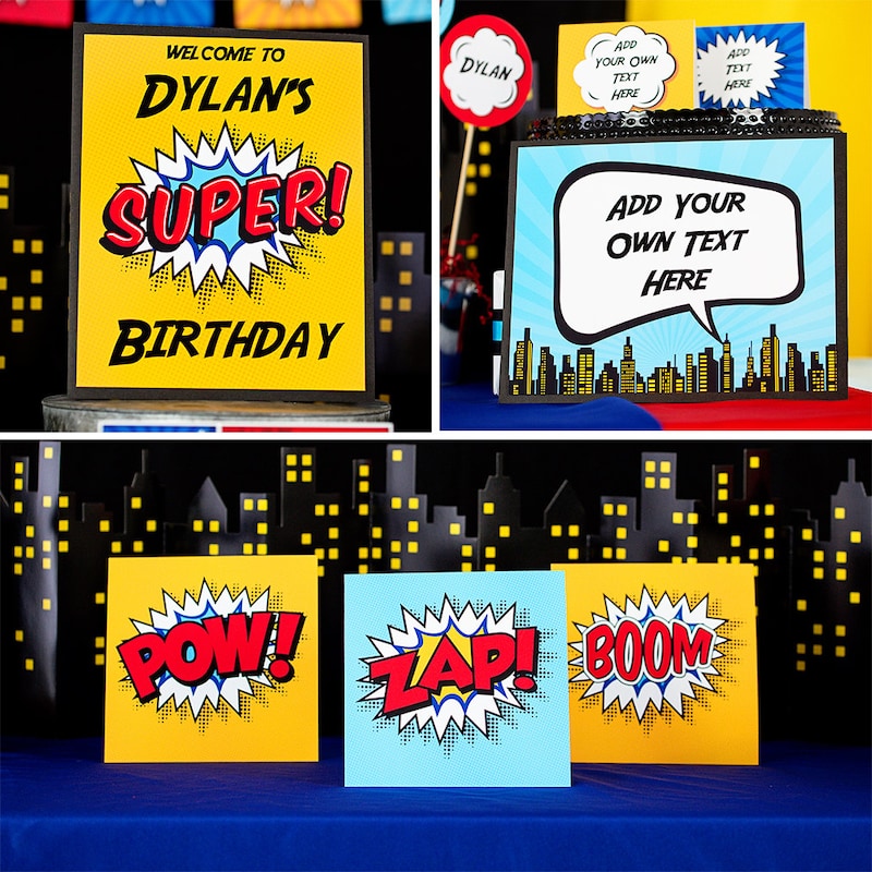 Superhero Party Sign - Etsy