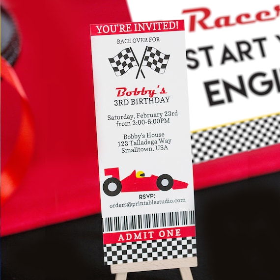 Invitaciones Para Imprimir Con Entradas De Nascar Tarjetas De