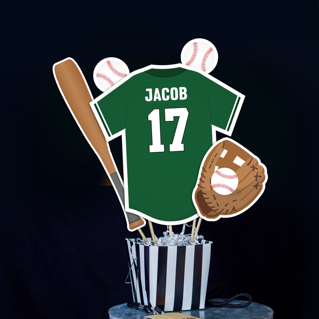 Baseball Centerpieces in Green White Printable Baseball Table ...