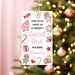 Editable Christmas Cookie Birthday Party Favor Tags in Pink Gingerbread ...