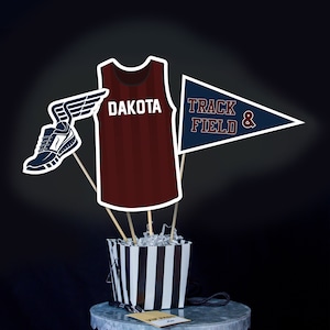 Track Banquet Centerpieces in Maroon Printable Track & Field - Etsy