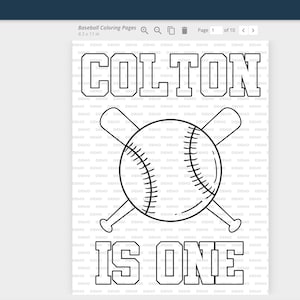Baseball Party Coloring Pages: Editable Games & Activities (digital ...