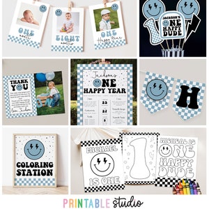 ONE Happy Dude Party Decorations in Blue Happy Dude Party HUGE ...