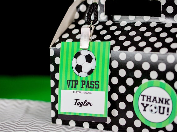 Soccer VIP Pass - Printable Soccer VIP Badge - Editable VIP Soccer ...