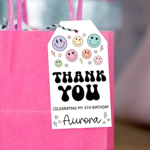 Editable Smiley Face Party Favor Tags Smiley Face Luggage Favor Tag ...